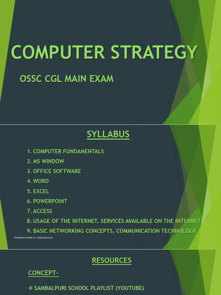 OSSC CGL Computer Syllabus Overview | PDF