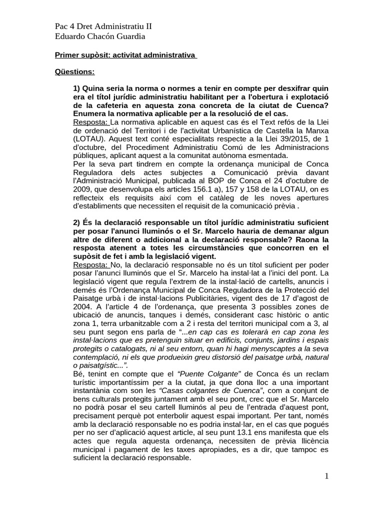 03.526 Pac 4 Dret Administratiu II Eduardo Chacón Guardia | PDF