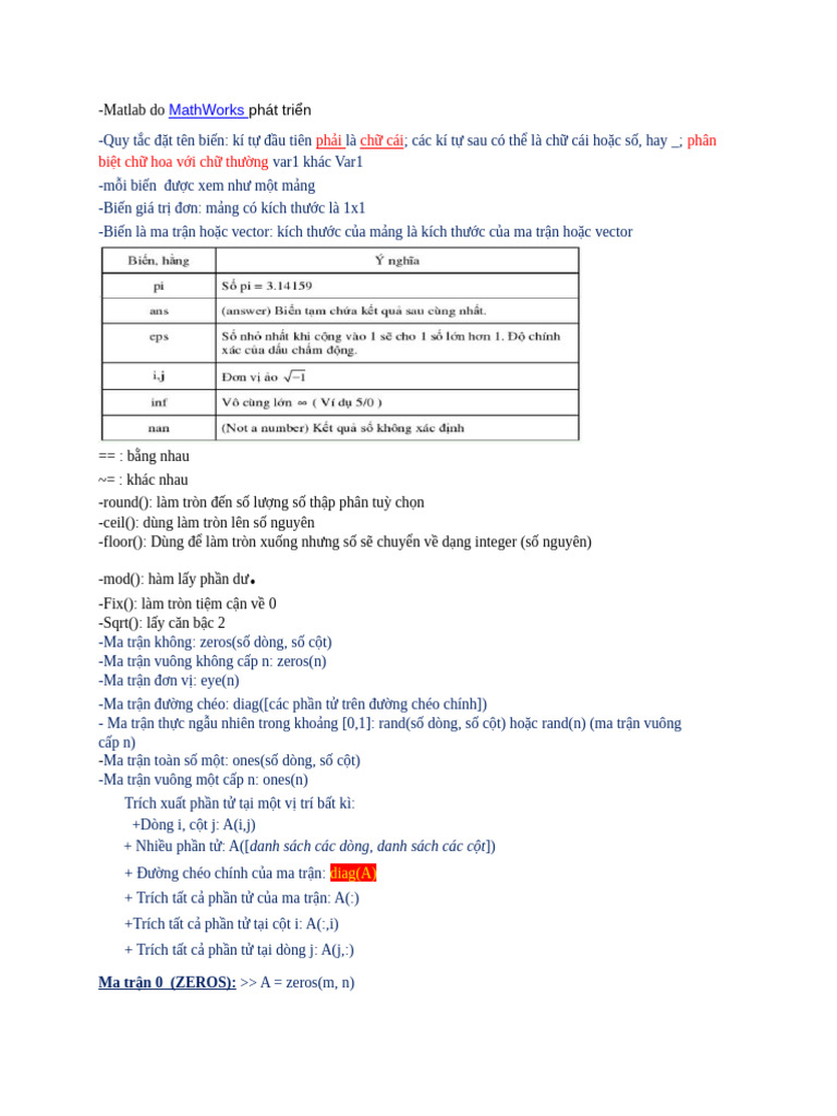 lí thuyet matlab chống liệt | PDF