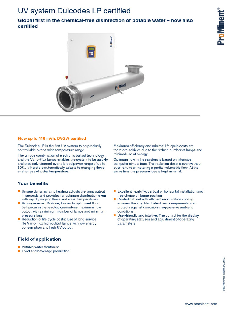 Flyer Dulcodes LP Zert en | PDF | Ultraviolet | Water