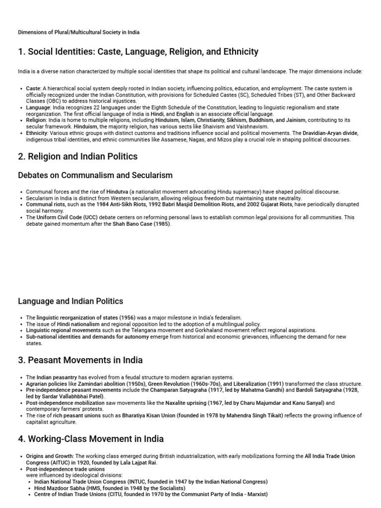 ISSUES & MOVEMENTS IN INDIA Paper - 3 | PDF