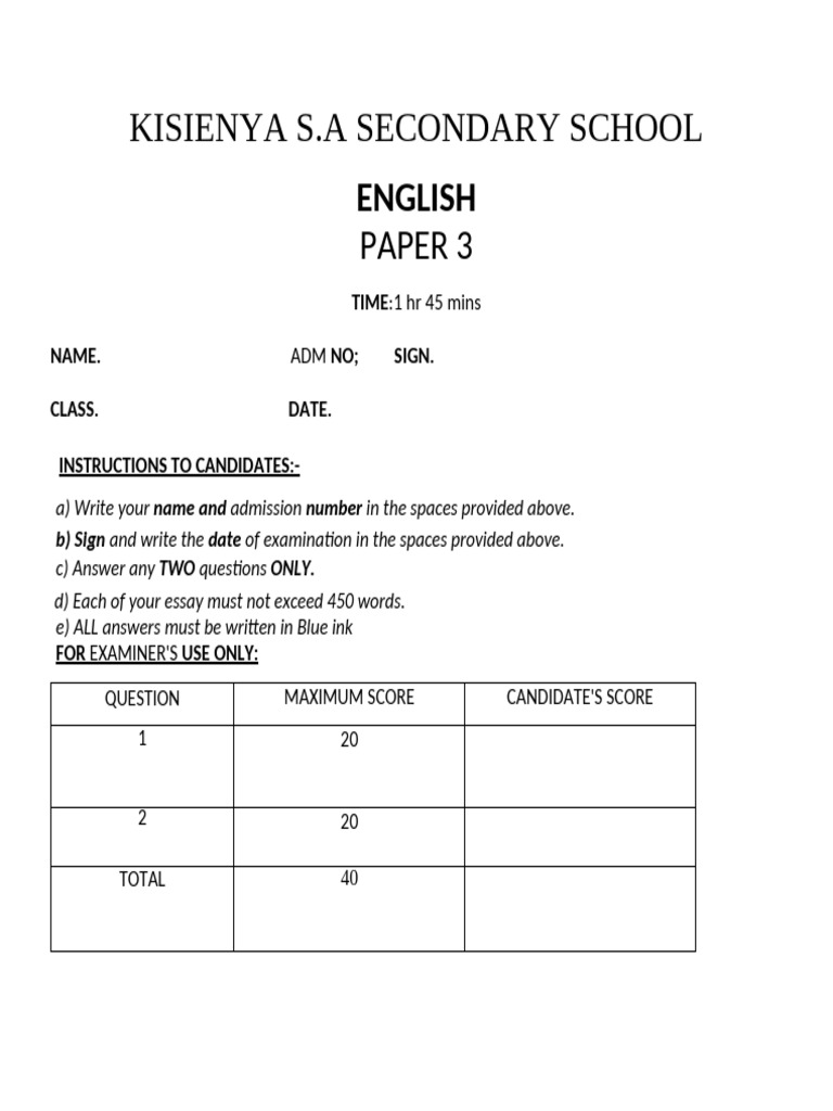 Form4 pp3 2025 | PDF