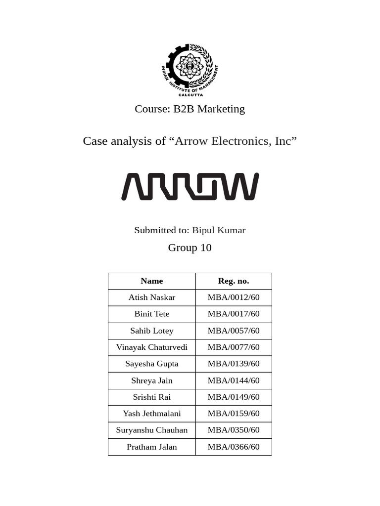 Arrow Electronics Case Analysis | PDF | Supply Chain | Sales