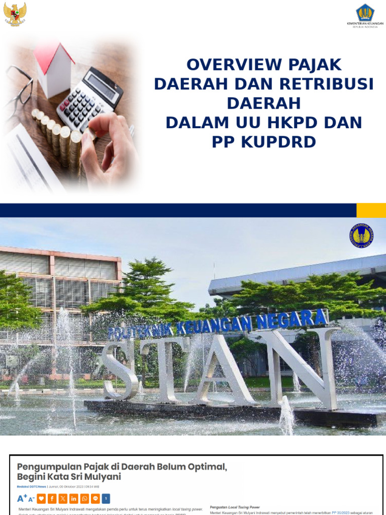 Overview PDRD dalam UU HKPD dan PP KUPDRD | PDF