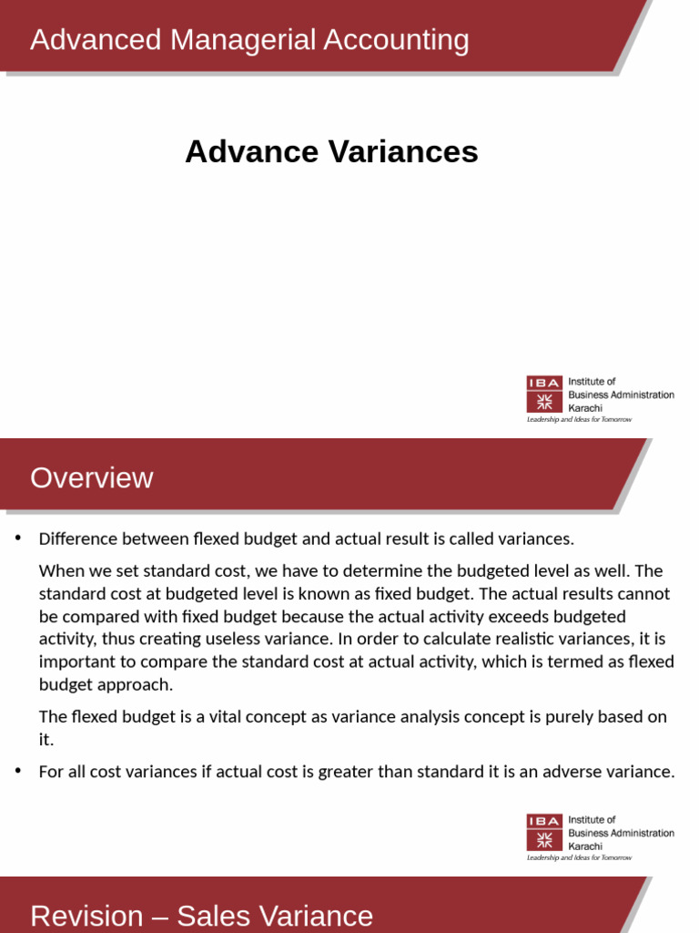 CH 5 - Advance Variances 2 | PDF | Profit (Economics) | Prices