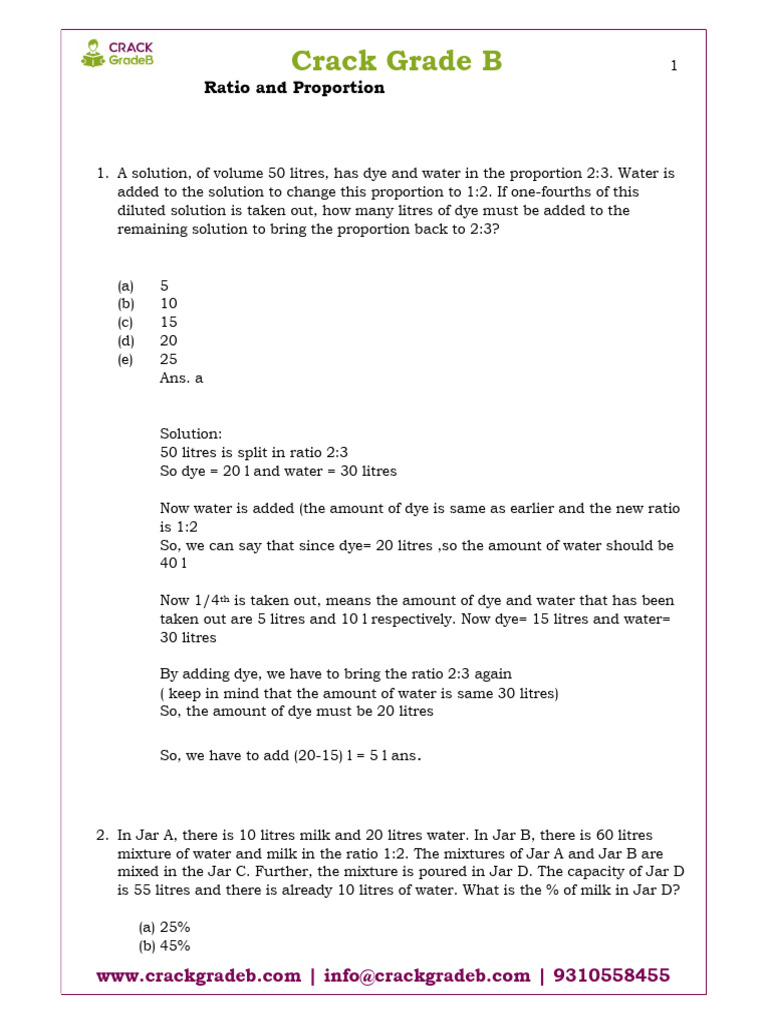 Ratio and Proportion PDF Offline Batch Lyst1720522540772 | PDF | Ratio ...