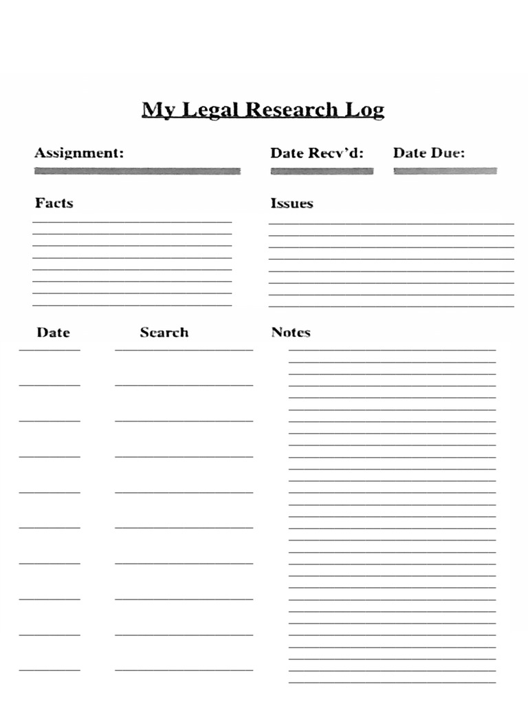 Legal Research Log | PDF