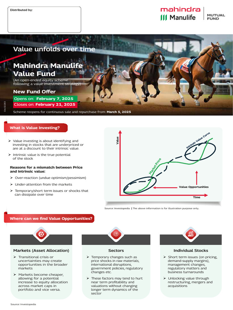 Mahindra Manulife Value Fund NFO One Pager | PDF | Investing ...