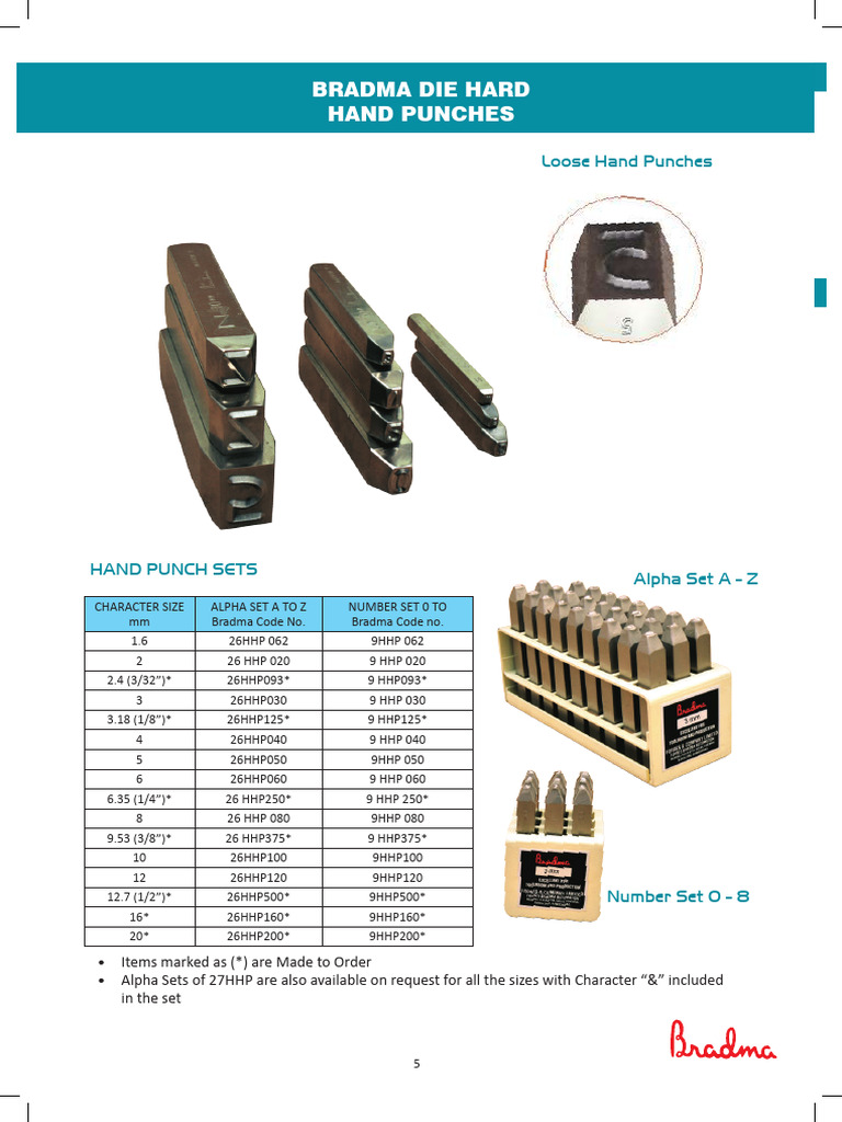 Bradma Hand Punches Catalogue | PDF