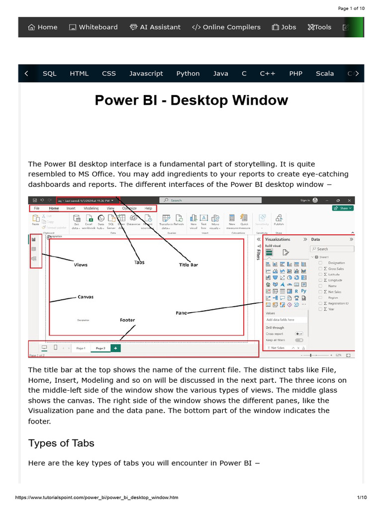 Power BI Desktop Window Overview | PDF | Microsoft Excel | Parameter ...