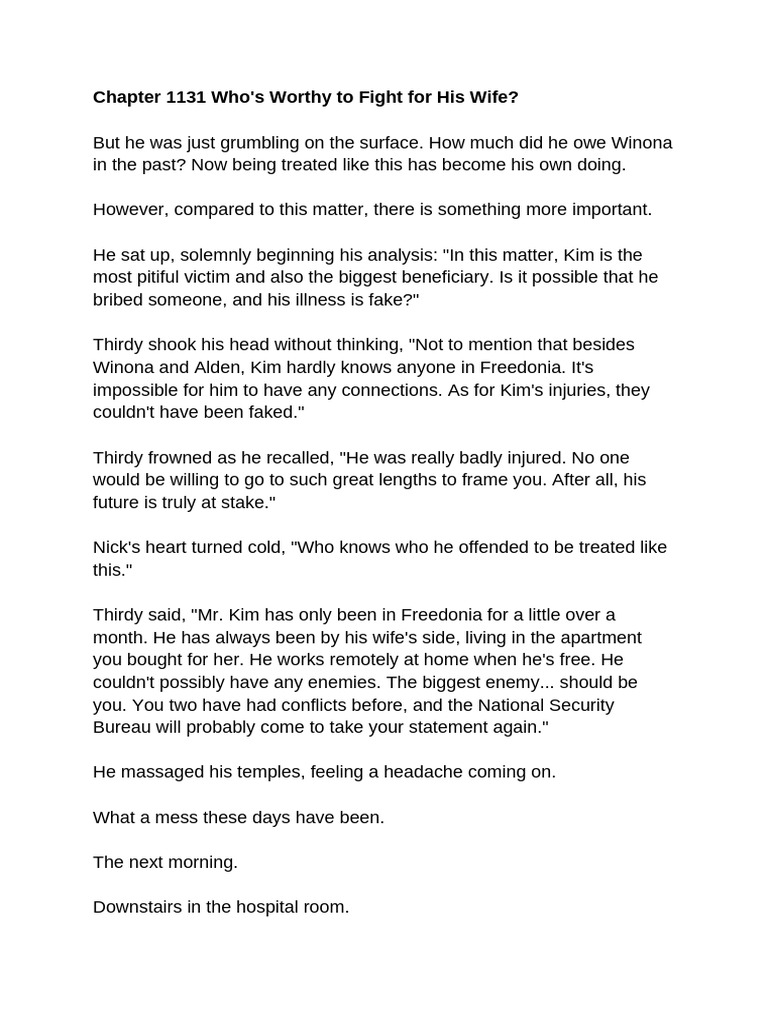 Chapter 1131 Who's Worthy To Fight For His Wife? | PDF