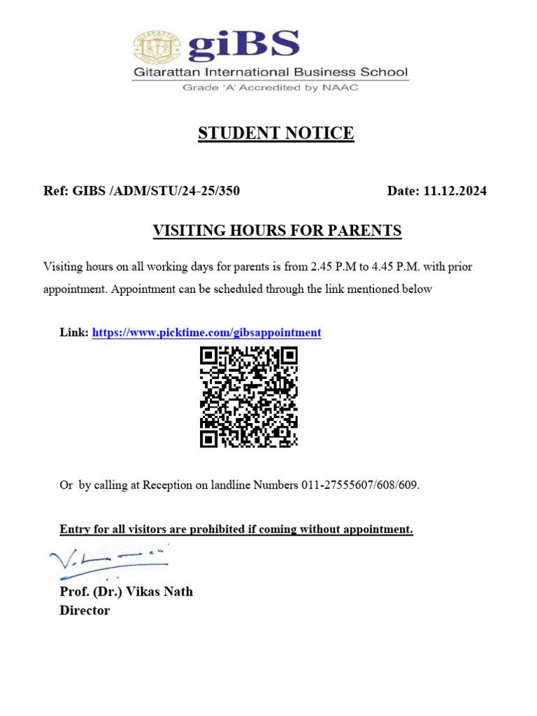 350-Student Notice Parents Meeting Time-1 | PDF