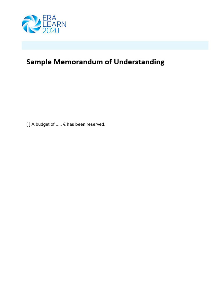 02 Memorandum of Understanding | PDF | Committee | Memorandum Of ...