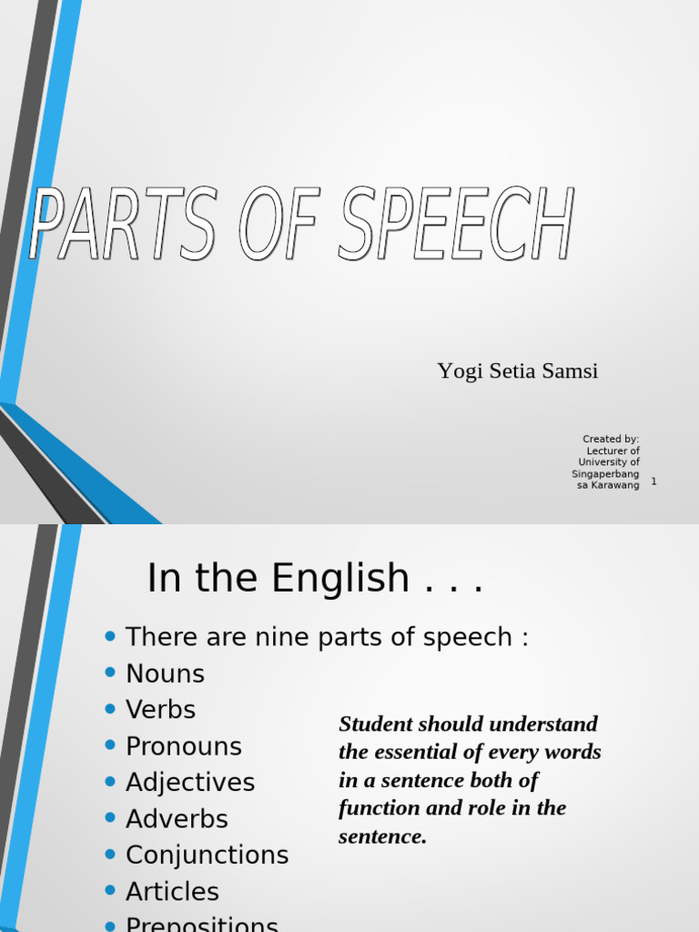 A Parts of Speech Engineering | PDF | Part Of Speech | Verb