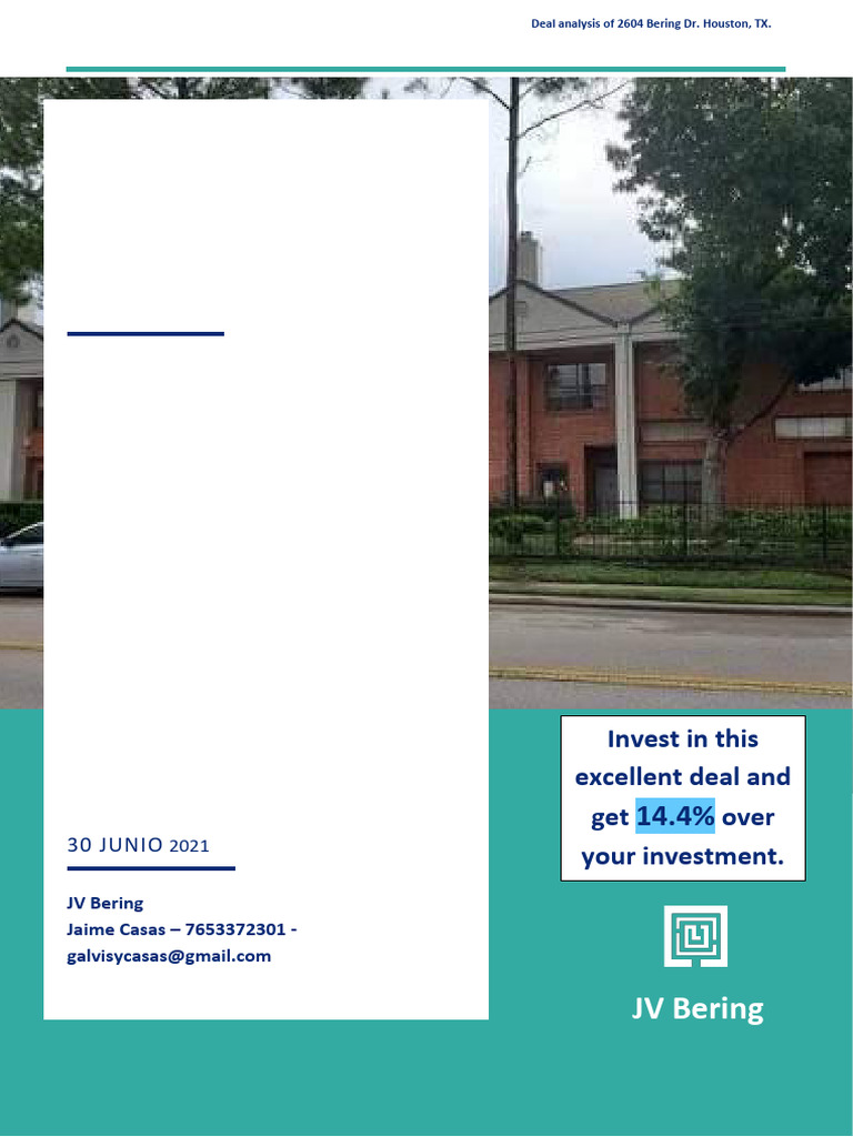 Deal Analysis: 2604 Bering Dr, Houston | PDF | Investing | Market Value