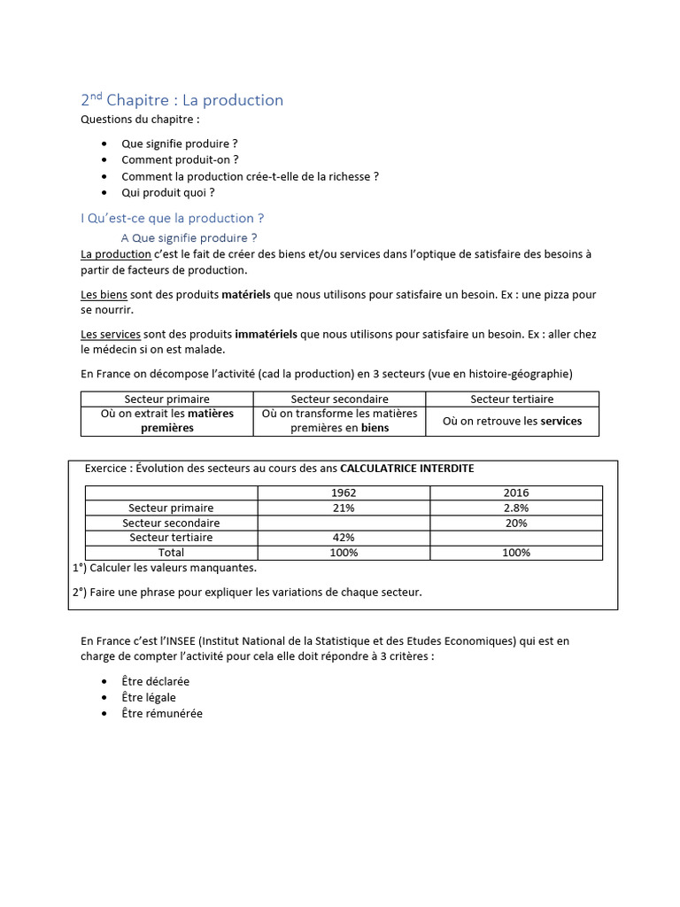 Signification et enjeux de la production | PDF | Business | Valeur ajoutée