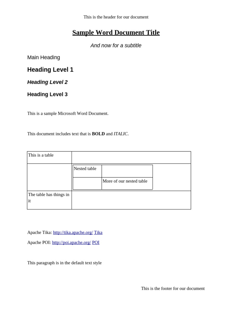 Sample Word Document Overview | PDF