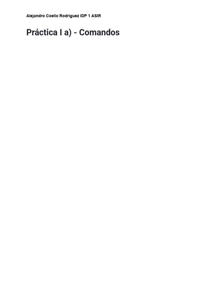 Práctica I a) - Comandos | PDF