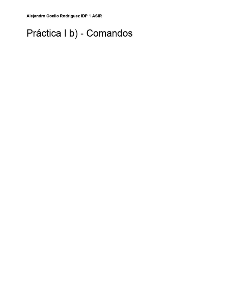 Práctica I b) - Comandos | PDF