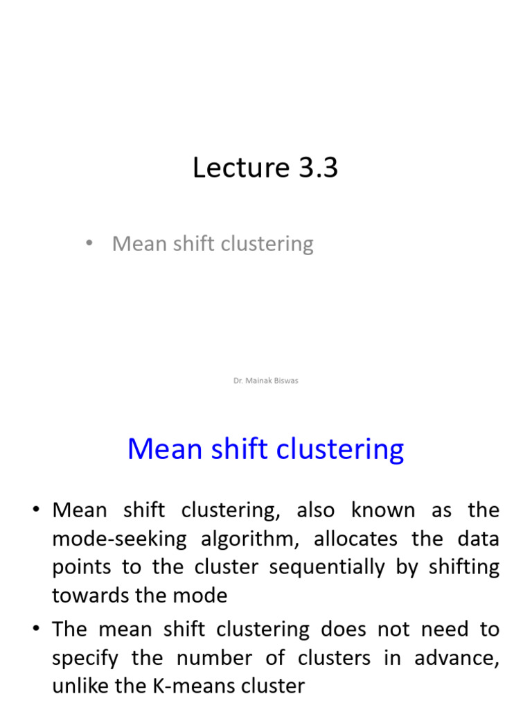 Mean Shift Clustering | PDF