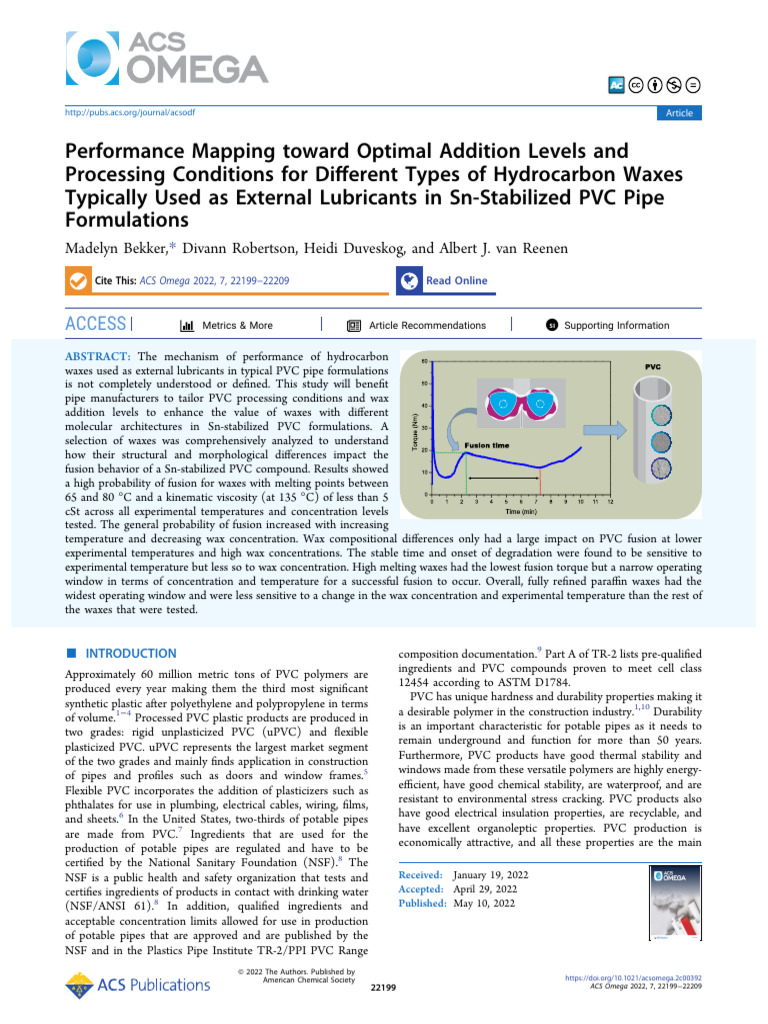 Hydrocarbon Waxes in Sn-Stabilized PVC Pipe | PDF | Polyvinyl Chloride ...