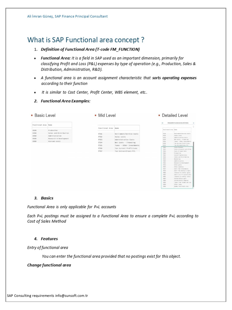 What Is SAP Funtional Area Details | PDF | Income Statement | Computer ...