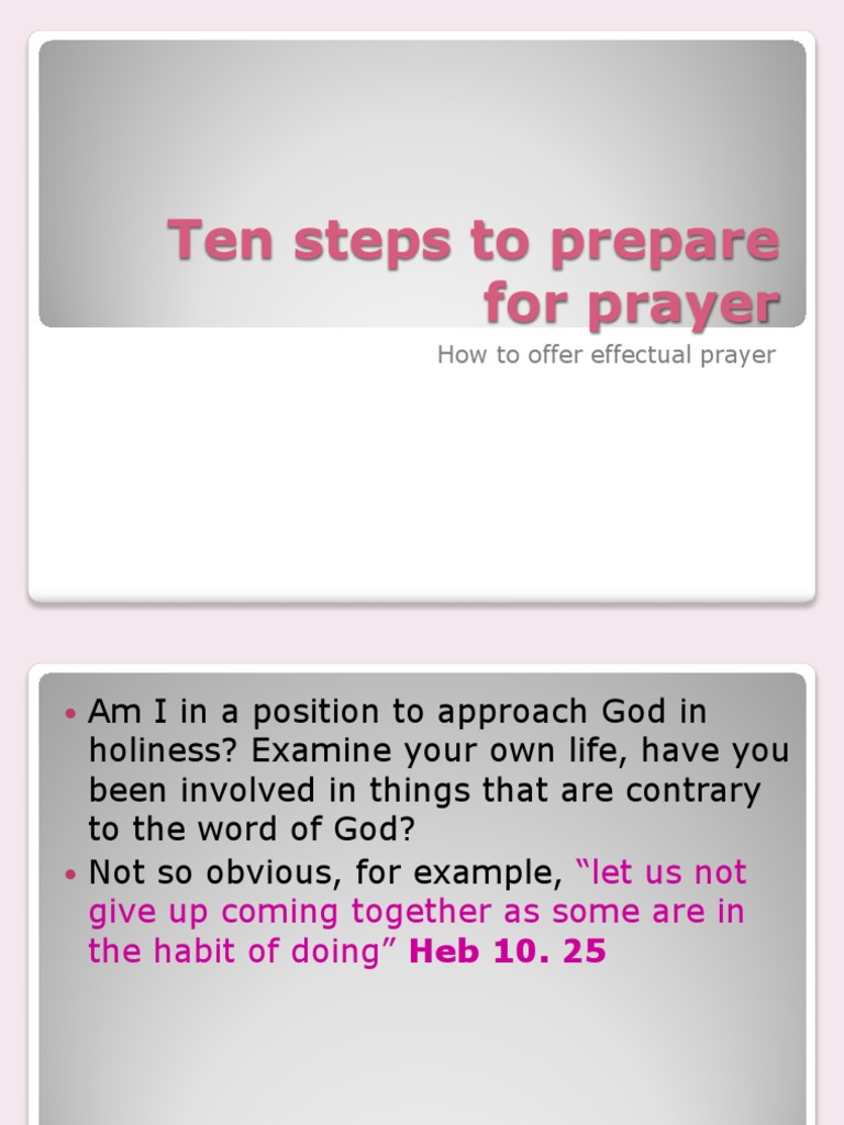 Ten Steps To Prepare For Prayer | PDF | Glory (Religion) | Sin