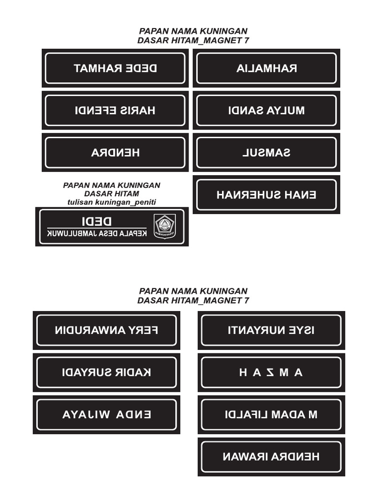 Papan Nama Kuningan | PDF