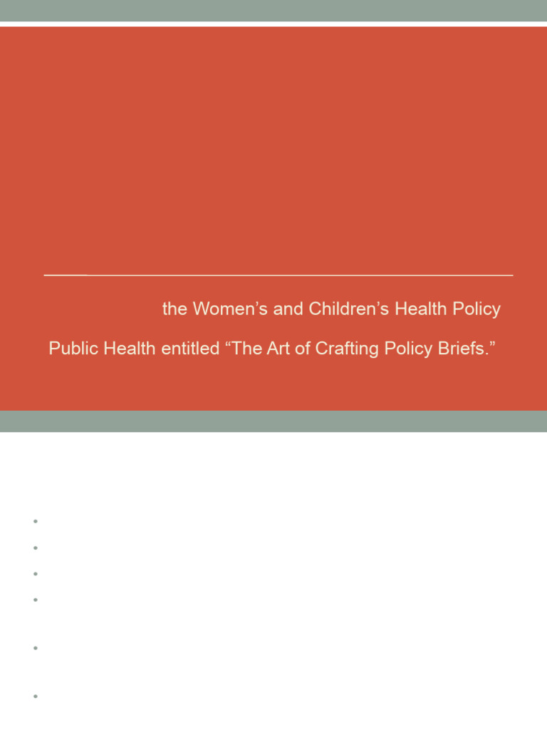 Sarah PW Slides - How To Write A Policy Brief | PDF | Policy | Cognition