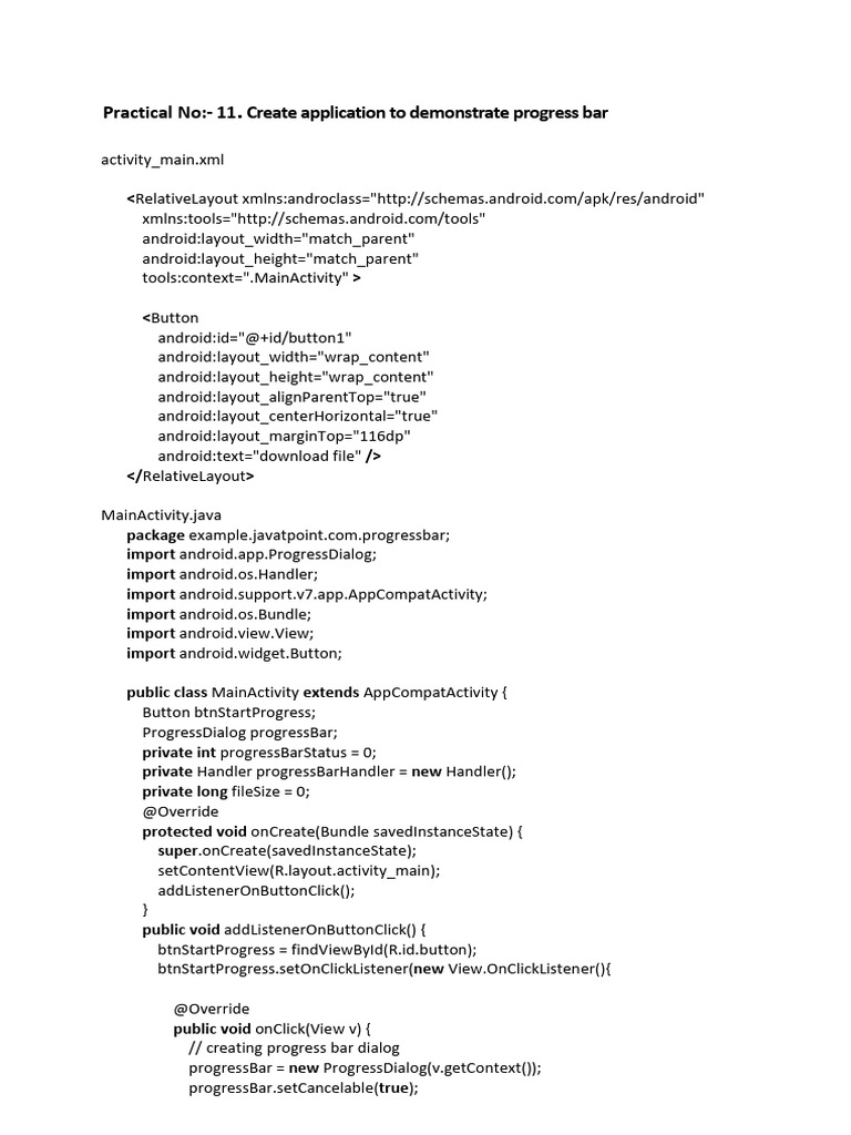 Android Practical no-11(Print) | PDF | Android (Operating System) | Arm ...