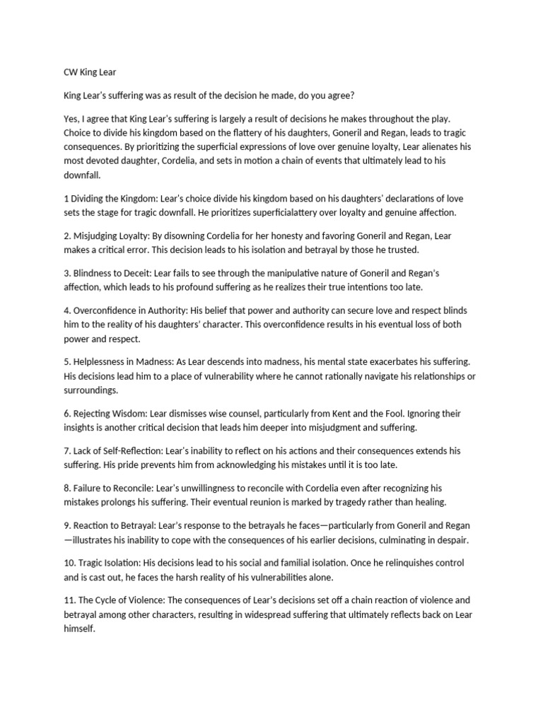 CW King Lear-WPS Office | PDF | King Lear