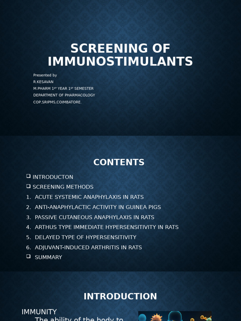 Screening of Immunostimulants | PDF | Allergy | Immune System