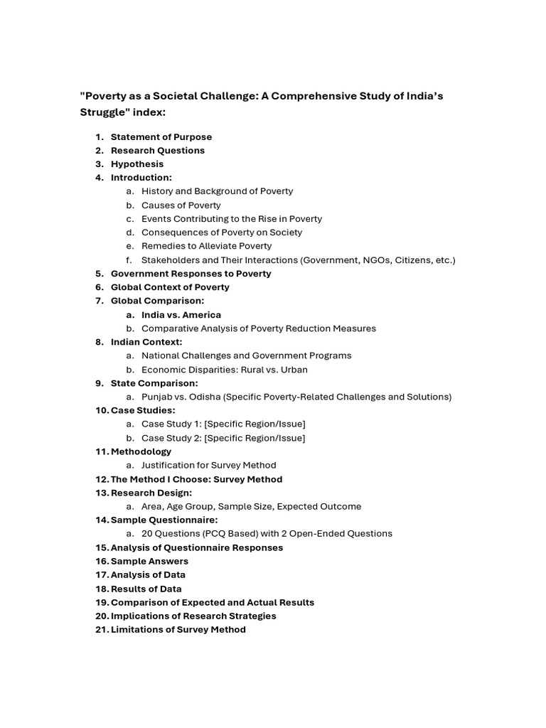 Sociology Project On Poverty | PDF | Poverty | Poverty & Homelessness