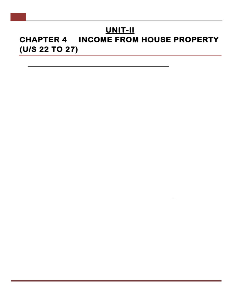 Income From House Property | PDF | Tax Deduction | Income