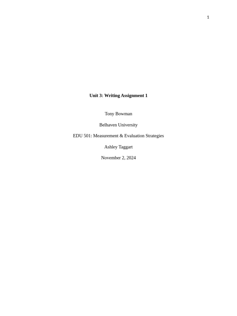 Unit 3: Writing Assignment 1 | PDF