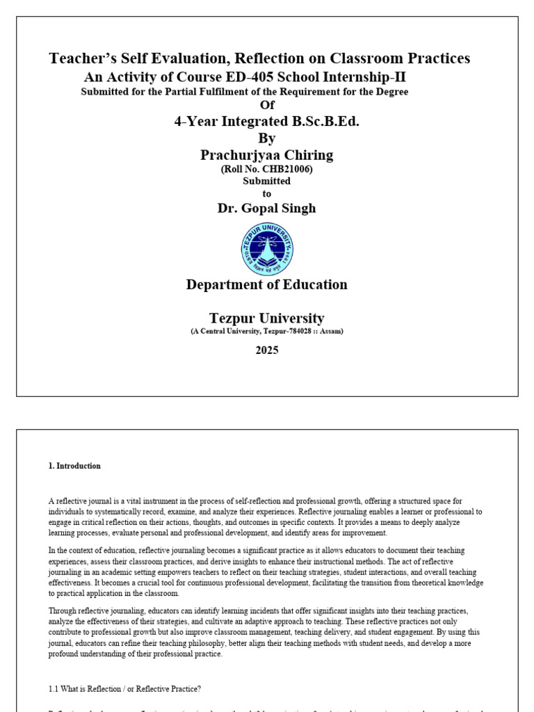 Ref Journal | PDF | Reflective Practice | Mentorship