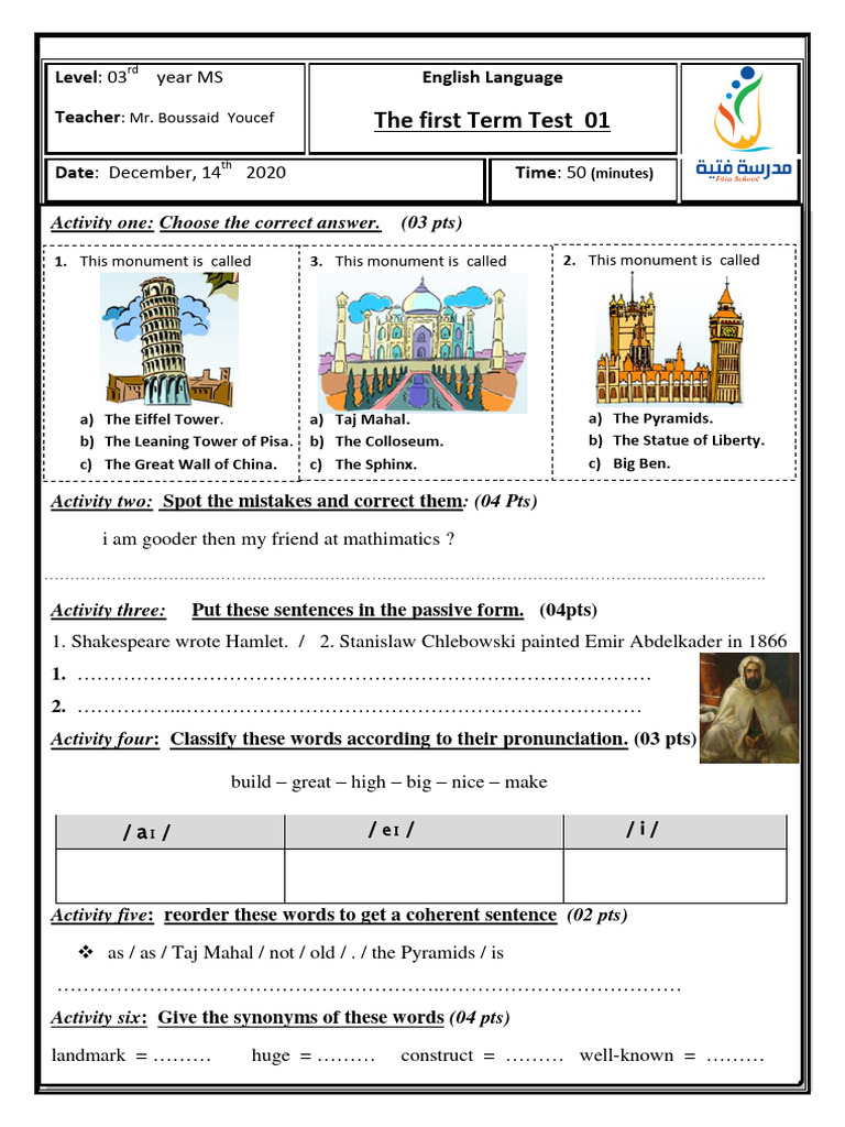 3AM English Exam with Answers | PDF