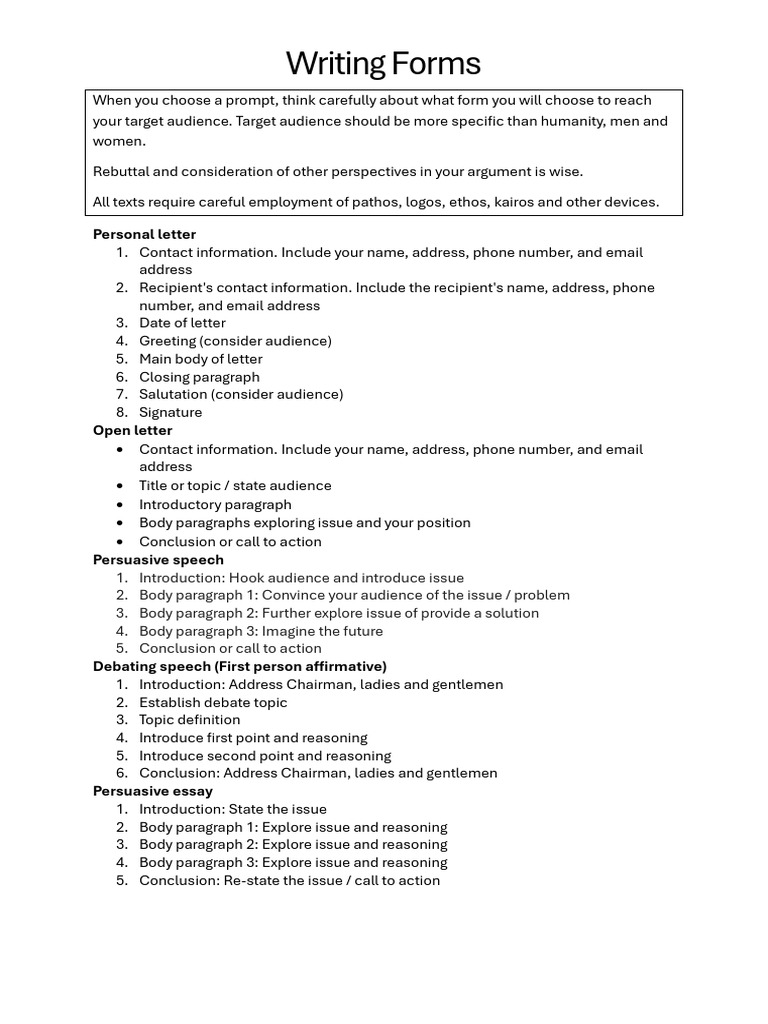 Writing Forms Examination | PDF