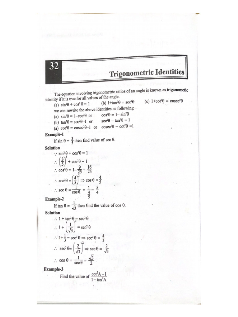Trignometry Identites | PDF