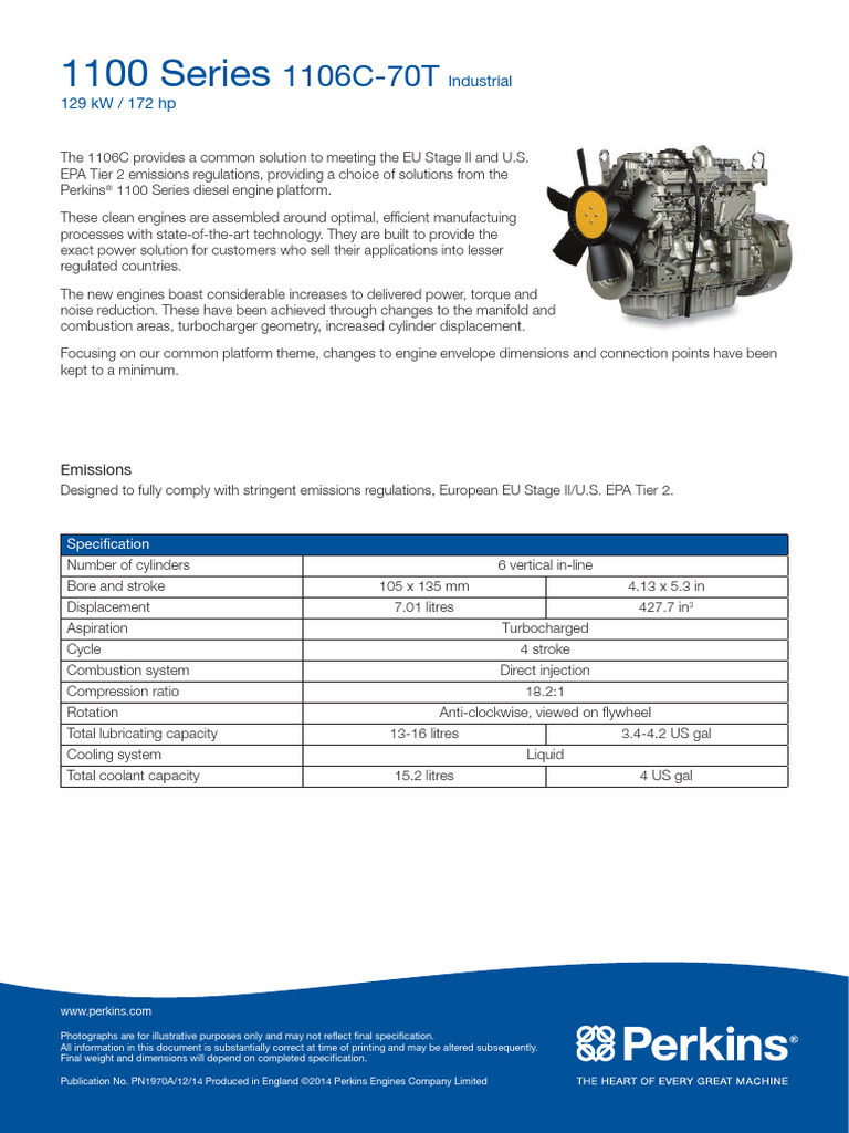 1106C-70T Industrial PN1970A | PDF | Diesel Engine | Engines