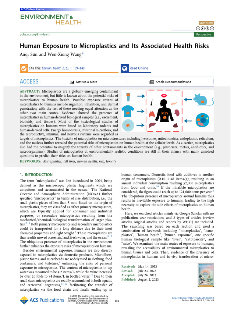 Sun Wang-2023-Human-Exposure-To-Microplastics-And-Its-Associated-Health ...