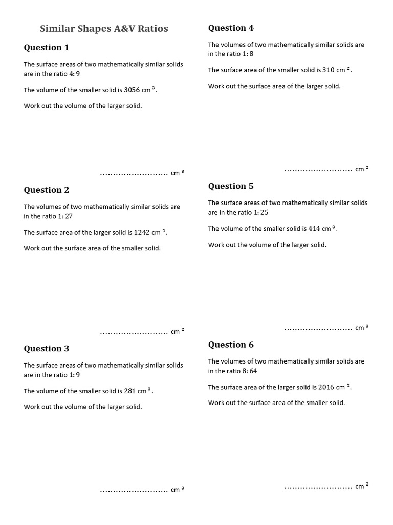 Lesson-6---Similar-Shapes-(Problems)-2 | PDF | Area | Surface Area