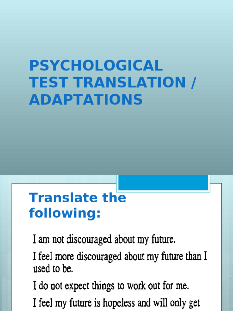 Psychometric Test Translation Guidelines | PDF | Translations | Linguistics