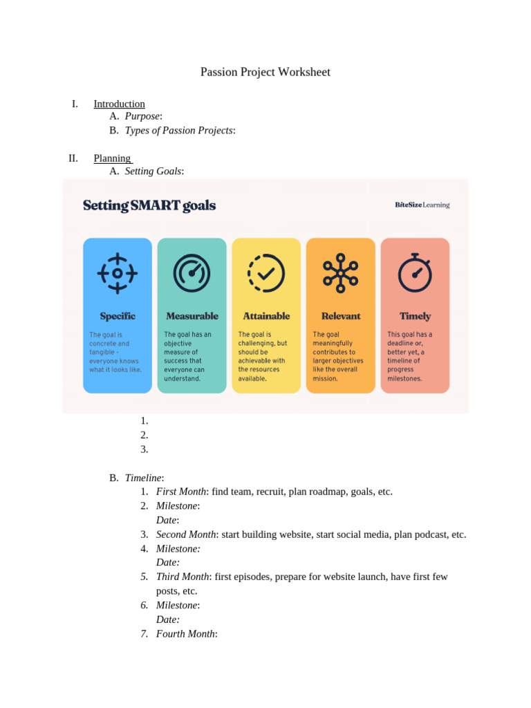 Passion Project Worksheet | PDF
