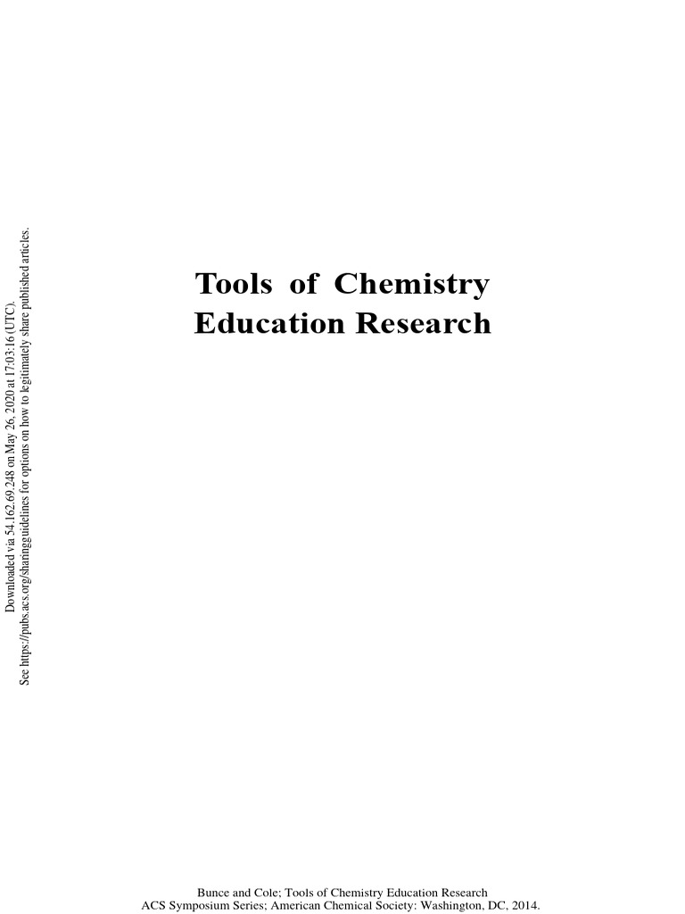 Tools of Chemistry Education Research | PDF | Copyright