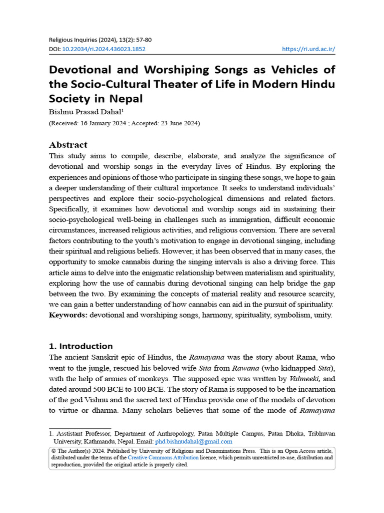 RI - Volume 13 - Issue 2 - Pages 57-80 | PDF | Rituals | Anthropology