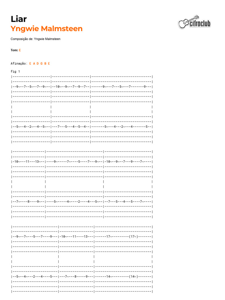 Cifra Club - Yngwie Malmsteen - Liar | PDF