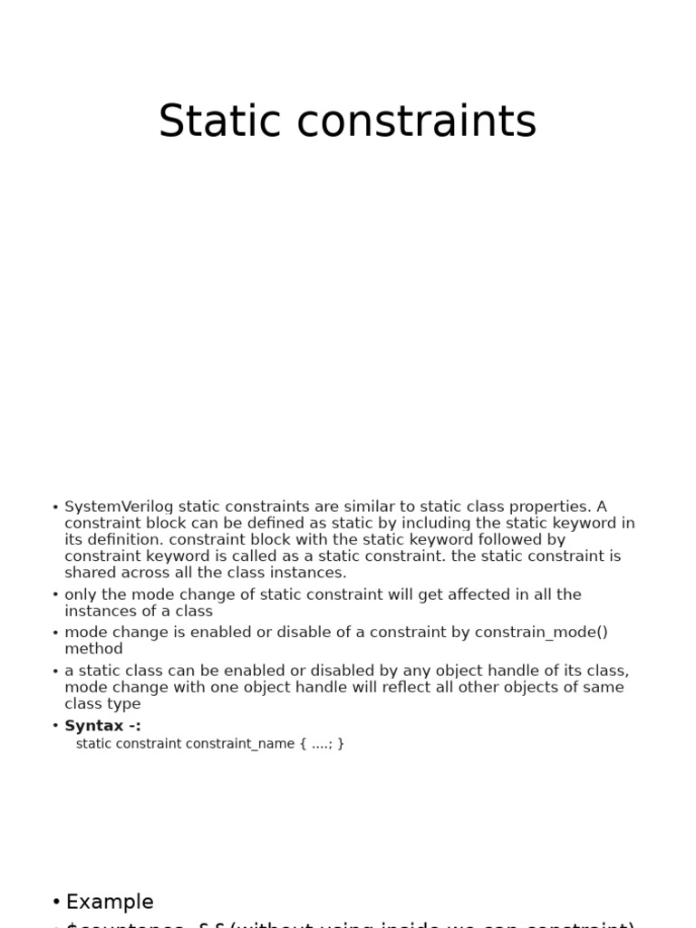 Static Constraints 1 | PDF