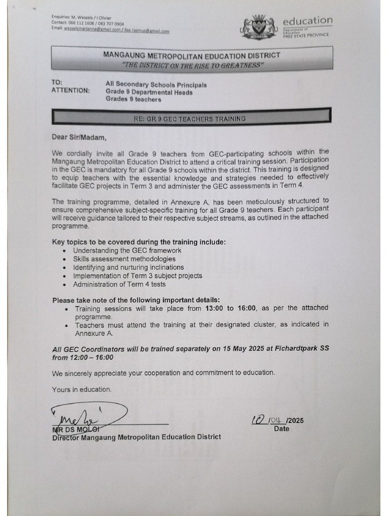 GRD 9 Gec Training | PDF