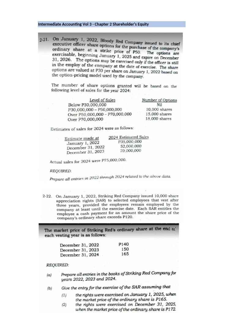 Guitto, Jomar IntAcc3 Assignment9 | PDF | Expense | Equity (Finance)
